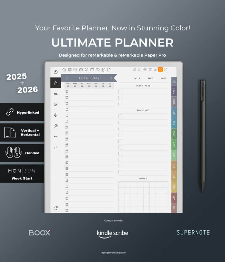 Ultimate reMarkable Planner 2025 & 2026 - Digital Planner Boutique